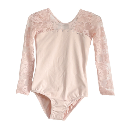 danceyou儿童舞蹈连体服蕾丝长袖