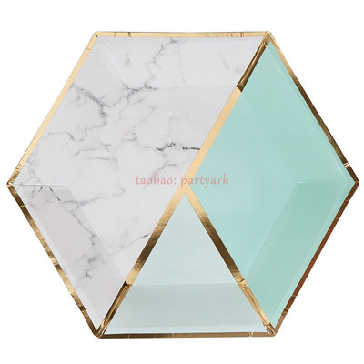 ins风野餐烫银生日派对plate碟子