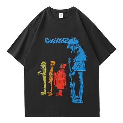 青少年Gorillaz短袖T恤vintage潮