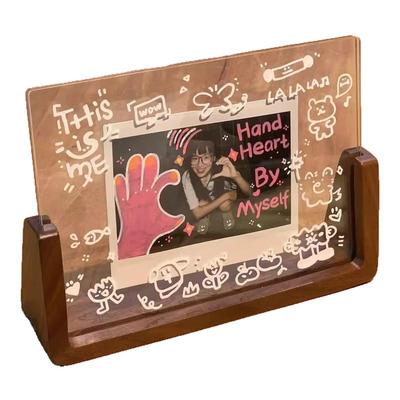 可涂鸦DIY拍立得相框空框桌面摆台相纸照片亚克力手工级感展示框