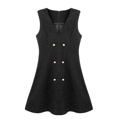 柒院家大码小香风轻奢背心连衣裙