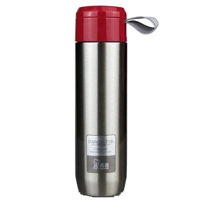 希诺不锈钢真空保温杯子便携提绳