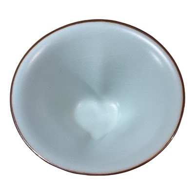 汝窑福禄乾坤爱心杯陶瓷功夫茶具