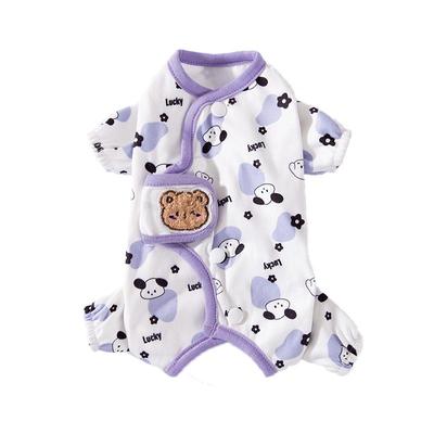 猫咪衣服宠物小猫猫布偶英短蓝猫防掉毛春秋款小熊贴布居家包肚衣