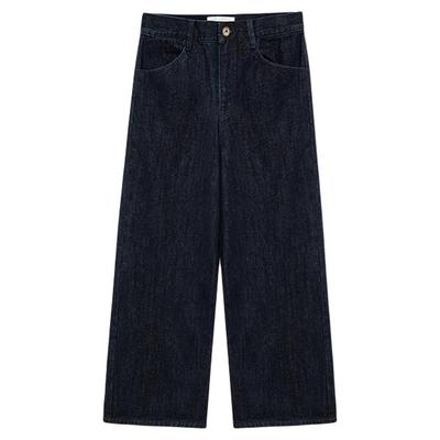 RODERICWONG水洗阔腿牛仔裤