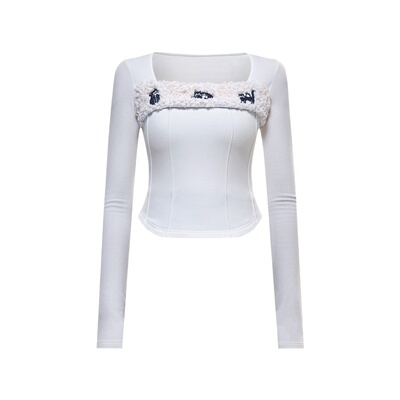 羊羔毛打底衫原创修身2024年秋冬