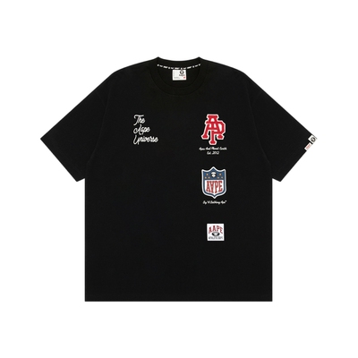 Aape校园风徽章印花休闲短袖T恤