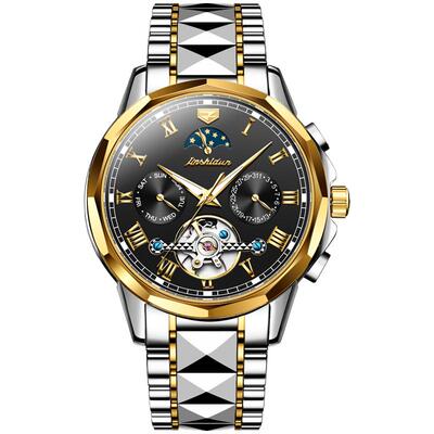 金仕盾商务镂空男士钨钢机械表