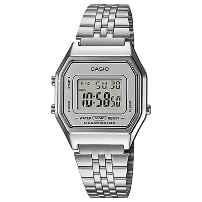 卡西欧Casio手表女复古时尚小金表钢带防水电子表LA680WA-4C