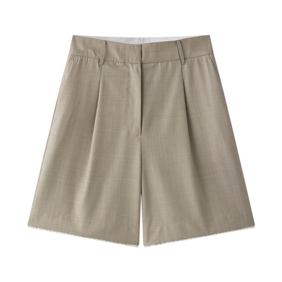 TEASEL高腰条纹翻边短裤