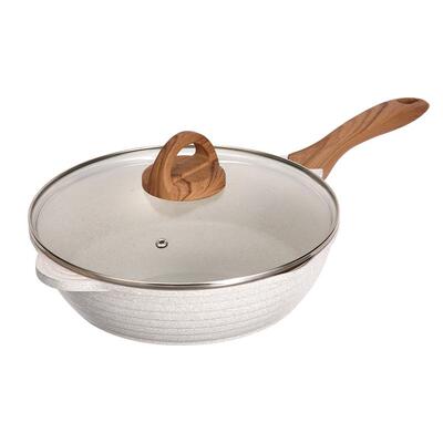 Jeetee麦饭石不粘锅家用炒锅