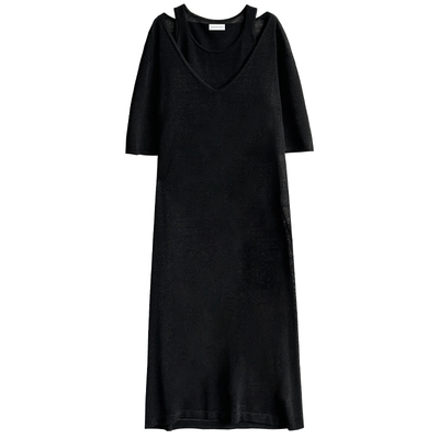 简约通勤汉麻连衣裙两件套