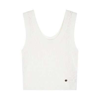 LILY莱赛尔混纺修身镂空针织背心