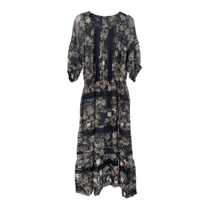 蕾丝拼接碎花连衣裙2025夏季新款