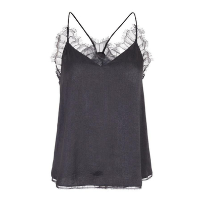 婉甸2025夏季新品黑色短款吊带蕾丝打底吊带1242G01RS1