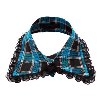 夏季新品骷髅格子蕾丝花边假领子