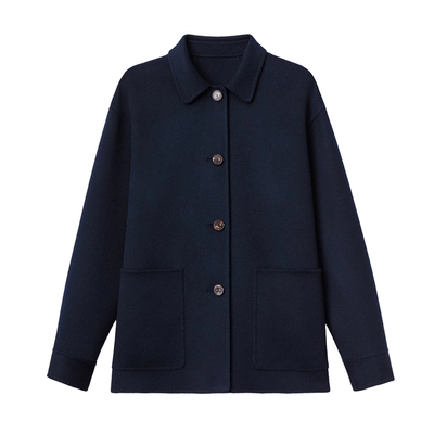 【26秋冬新款】LAFAYETTE148/拉飞逸羊毛羊绒双面呢工装短外套