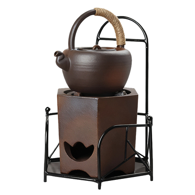 复古柴烧煮茶炭炉提梁养生陶壶