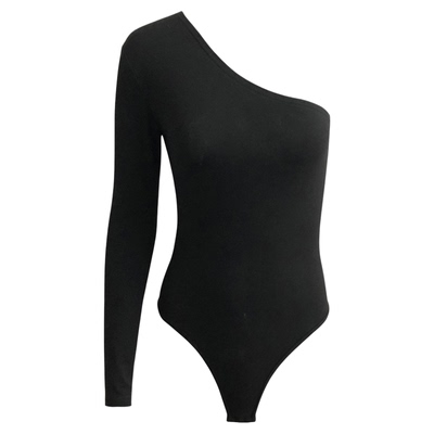 夏季单肩长袖连体紧身衣