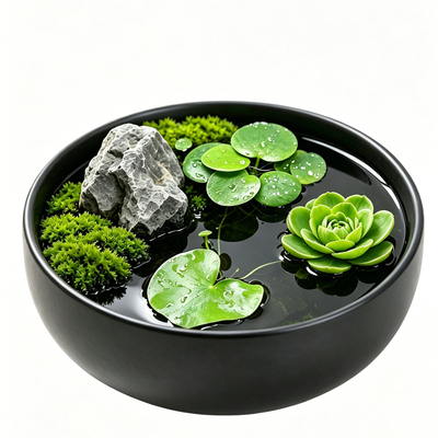 浮萍水芙蓉圆心萍一叶莲生态鱼缸造景漂浮水草净化水质懒人绿植