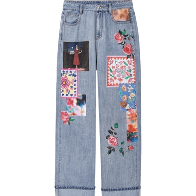 JuicyCouture橘滋直筒牛仔裤