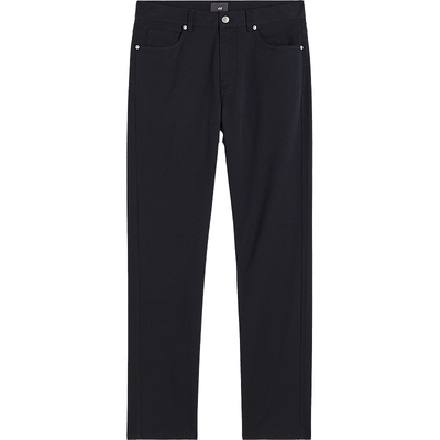 HM男装休闲裤简约柔软气质舒适合身英伦直筒斜纹布长裤1074402