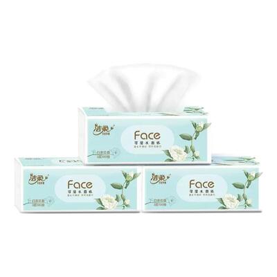 优等品抽纸GB/T20808餐巾纸3层100抽白茶花香可湿水母婴面纸巾家