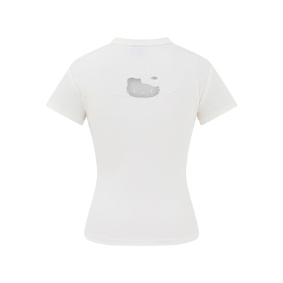 JEM设计感修身镂空正肩短袖T恤女