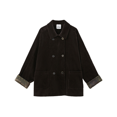 RAWSTONE纯棉双排扣拼色外套女