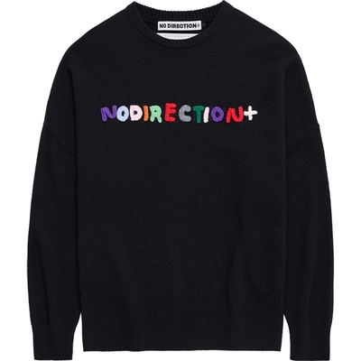 NO DIRECTION+ 手工钩针字母圆领毛衣N540109651C