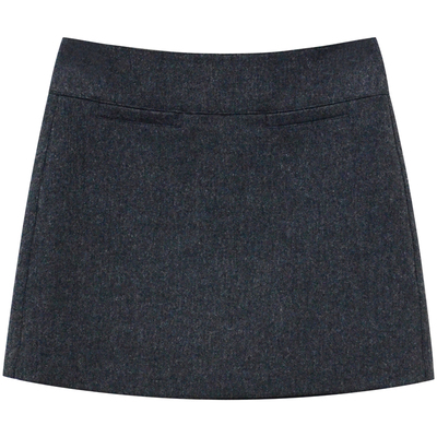 333sss 冬日搭配刚需 灰色毛呢短裙包臀裙