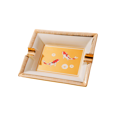 世纪锦鲤双人位陶瓷雪茄烟灰缸