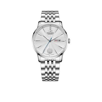 golgen古尊男士机械腕表钢带日历