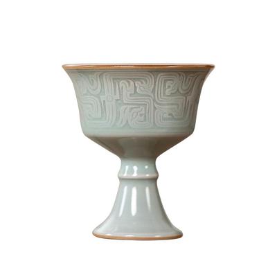 善窑厂雕刻汝窑原矿玛瑙入釉陶瓷