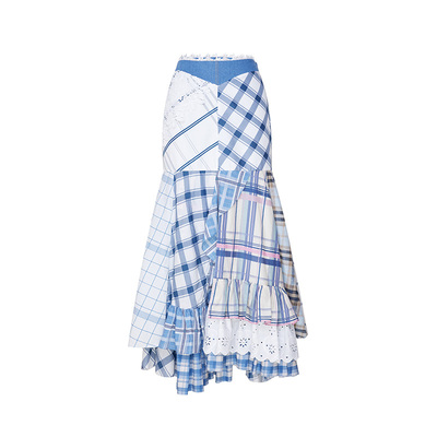 超繁复重工镶拼魔法裁剪多片半裙