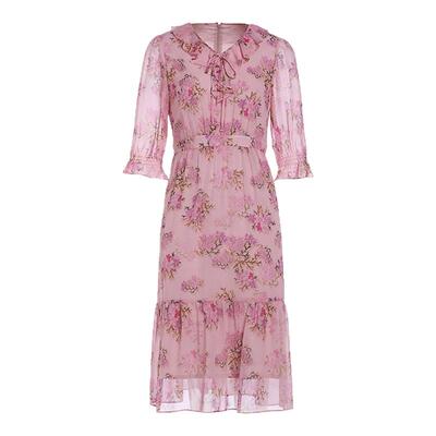 乔万尼商场同款2026夏季新品真丝连衣裙法式风情碎花EM2E840