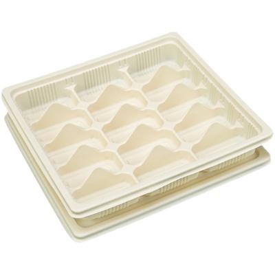 一次性饺子盒带盖降解水饺盒淀粉