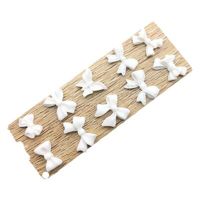 白色混搭立体美甲饰品