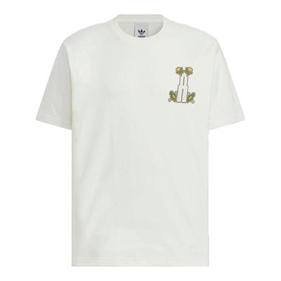 adidas阿迪达斯三叶草像素花朵印花半袖透气夏男女短袖T恤KD1844