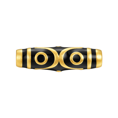 明牌珠宝金祥天珠硬金吊坠 黄金四眼天珠吉祥平安足金吊坠AFP1460