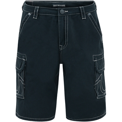 TrueReligion春夏男纯色经典美式休闲休闲短裤