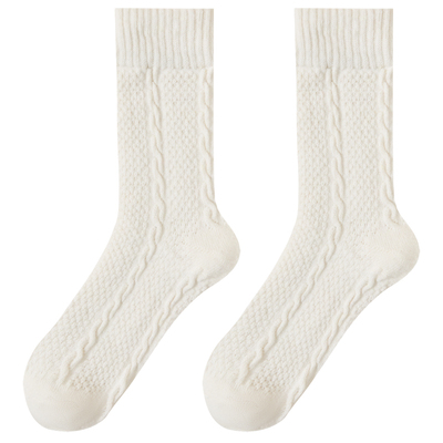 moremoli女士冬季麻花保暖羊毛袜