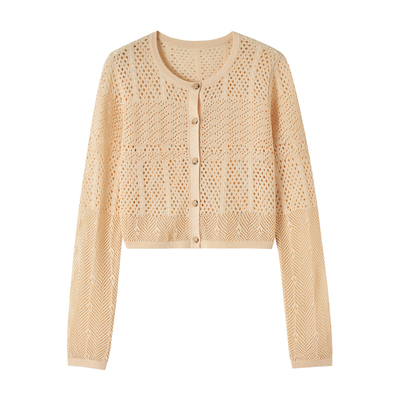 indicia标记商场同款25夏新款镂空设计感百搭针织开衫 F2B5ZZ159F