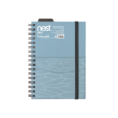 富美高双线圈记事本子A5/A6/B5笔记本Foldermate易撕双螺旋左翻本线圈办公开会黑色60/70页创意通用简约清新