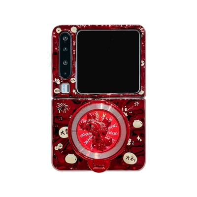 折叠屏电镀硬壳防摔手提链保护套