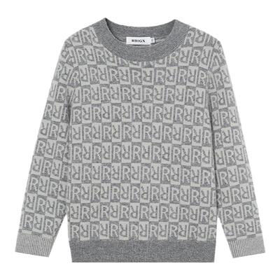 RBIGX瑞比克字母提花羊毛针织衫