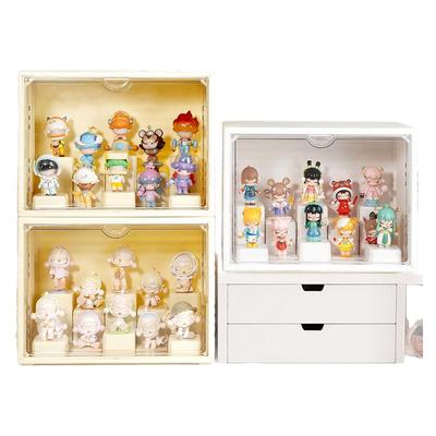 手办展示柜盲盒收纳展示架大容量透明集装箱适用于泡泡玛特展示盒
