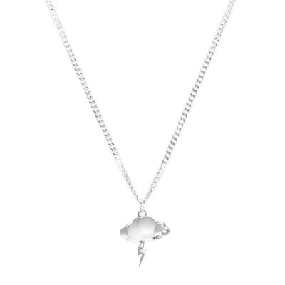 乌云闪电钛钢蛇骨链男女项链吊坠