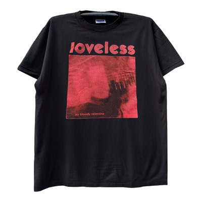 Loveless美式复古摇滚半袖撞色拼接暗黑哥特风潮牌情侣短袖T恤