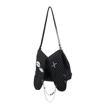 多用亚比百搭波点兔耳包包